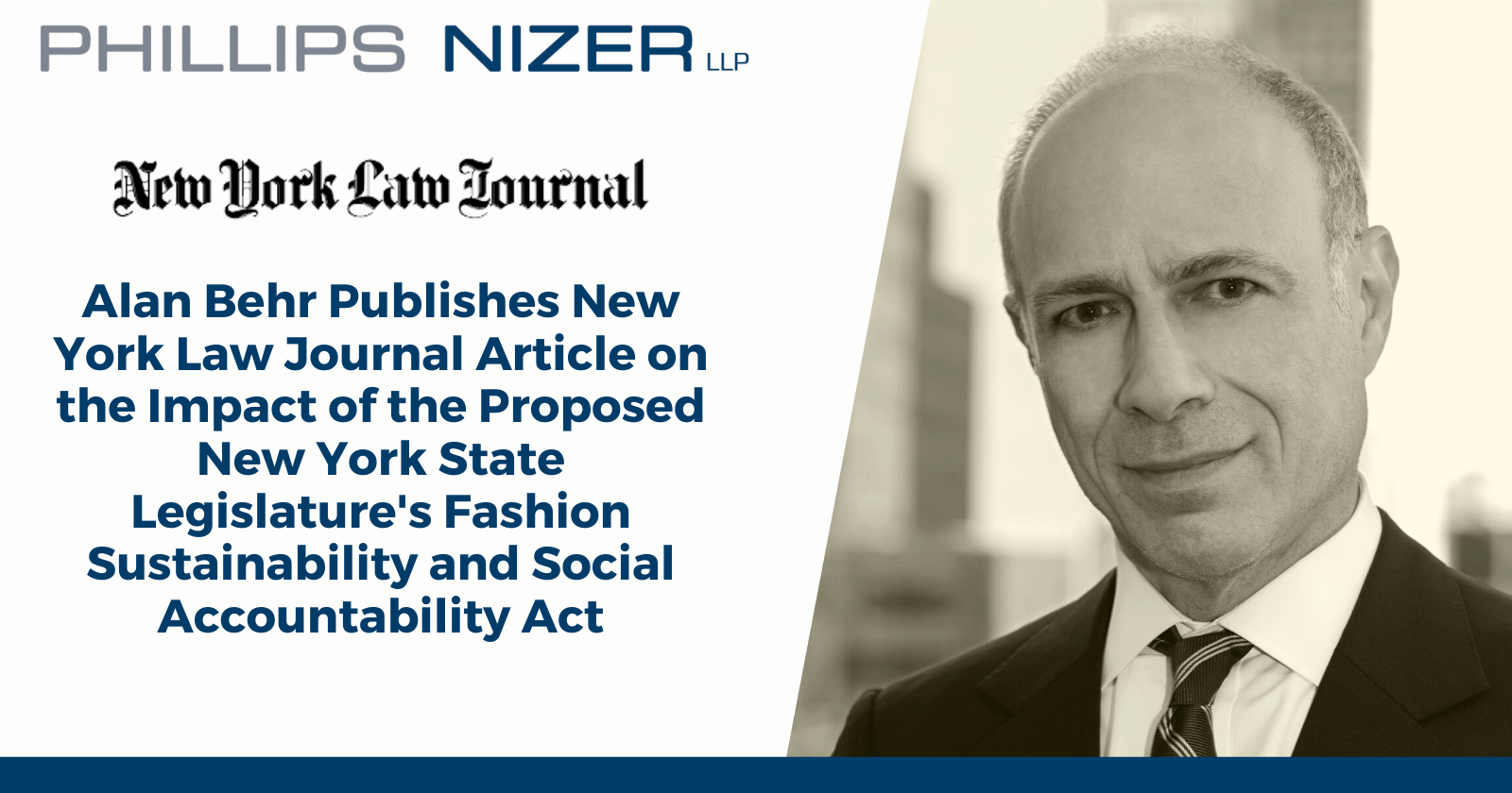 Alan Behr Publishes New York Law Journal Article on the Impact of the ...